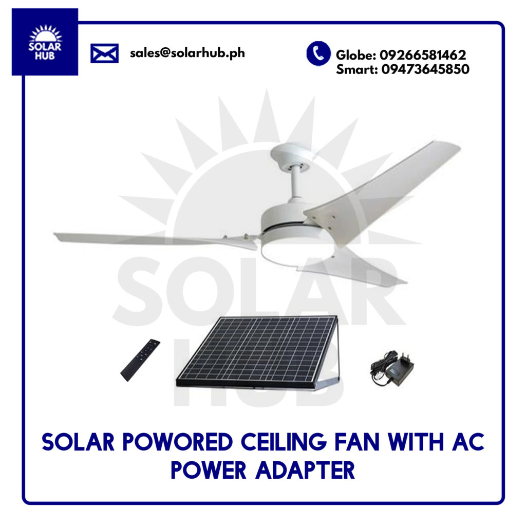 60 inch Solar Powered Ceiling Fan with AC/DC Power Adapter | Solar Hub PH