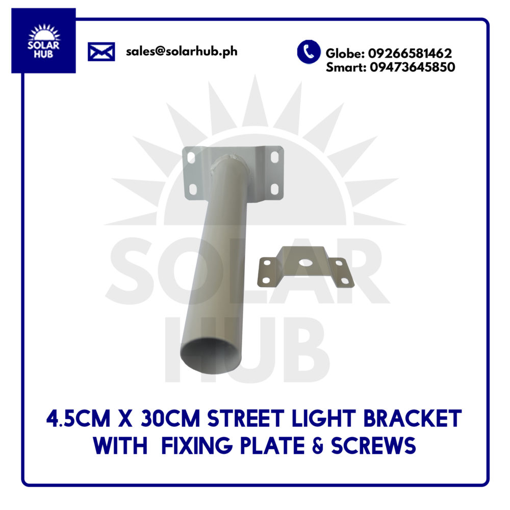 4.5cm diameter x 30cm length Street Light Bracket with Fixing Plate ...